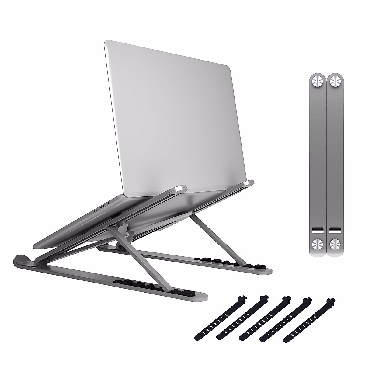Zylpha Portable Laptop Stand for 10 inch to 17.3 inch Laptops, Universal Adjustable Laptop Stand, Foldable & Compact Laptop Stand for Traveling with Non-Slip Technology (Grey)