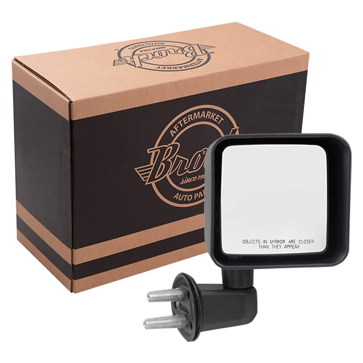 Replacement Passenger Manual Side View Mirror Textured Compatible with 2007-2017 Wrangler 2018 Wrangler JK 68081250AA