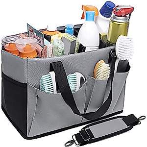 DERABY Cleaning Caddy with Handle and Shoulder Strap Organizer for Cleaning Supplies