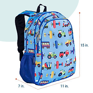 Wildkin 15-Inch Kids Backpack for Boys & Girls, Perfect for Early Elementary, Backpack for Kids Features Padded Back & Adjustable Strap, Ideal for School & Travel Backpacks(Trains, Planes, and Trucks)