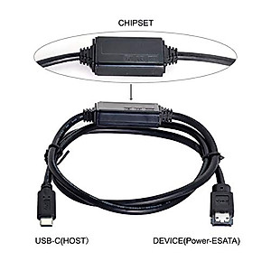 CY eSATA to USB C Cable USB Type C Male Host to eSATA eSATAp HDD Cable for Laptop PC