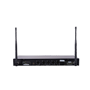 Sound Town 200-Channel Rack Mountable Professional Adjustable UHF Wireless Microphone System with Metal Receiver and 4 Handheld Mics (NESO-U4HH)