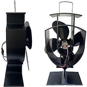 DANCHEL OUTDOOR Wood Stove Fan 4 Blades Fireplace Fan Heat Powered Non Electric Fan for Tent Stove Camping Accessories Backpacking