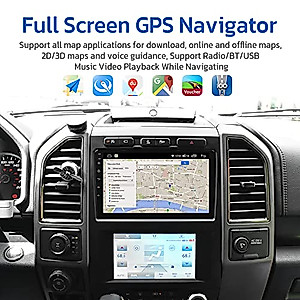 Dual Screen for Ford F150 Car Radio 2015 2016 2017 2018 2019 2020 2021 Head Unit Auto Stereo Multimedia Player GPS Navigation Carplay Touch Screen (4G+64GB)