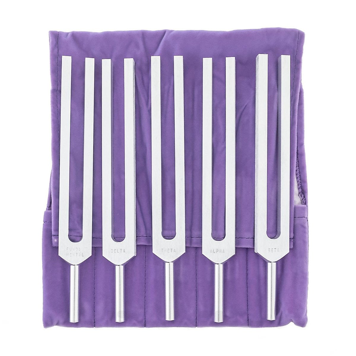 Biosonics Set of 5 Brain Tuning Forks - Includes 5 Tuning Forks, Pamphlet, & Velvet Bag/Developed Based on Brain Wave Studies