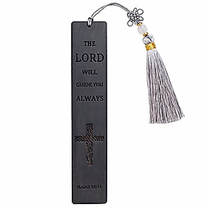 Bible Verses Bookmarks, Inspirational Christian Gifts for Men Women, Religious Gifts for Book Lover (The Lord Will Guide You Always - Black)