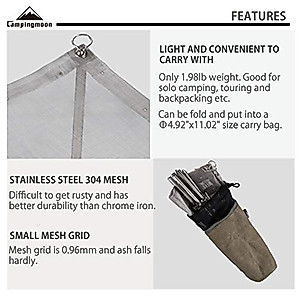 CAMPINGMOON Portable Mesh Fire Pit 16.5-inch with Carrying Bag SOLO-101(11.22" H)