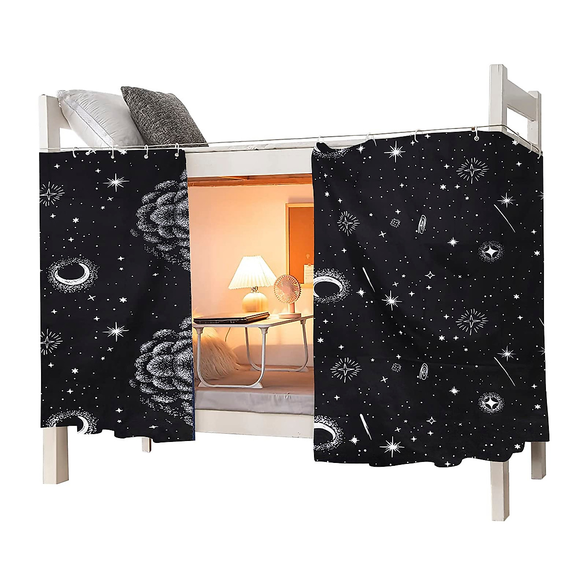MioCloth Bunk Bed Curtains Dormitory Room Lightproof Decorative Roomate Privacy Cover Canopy Photo Background Decor Backdrop Blackout Curtain Star