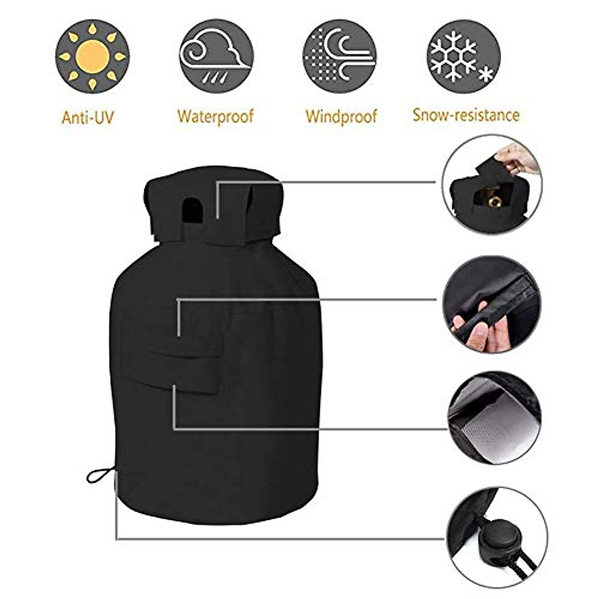 JIUCHEN Propane Tank Cover Storage Bag, 20lb BBQ Outdoor Waterproof Garden Gas Bottle Oxford Cloth Propane Tank Cover