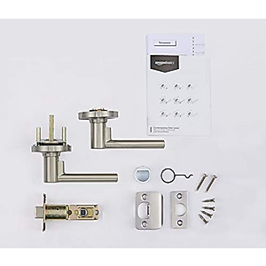 Amazon Basics Contemporary Madison Door Lever, Passage, Satin Nickel