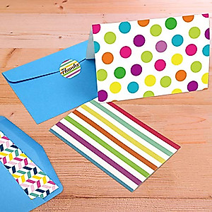 FANCY LAND 36 Colorful Greeting Cards Bright Pattern Note Cards with Colored Envelopes Stickers Blank Inside Cards Office School Home Kids
