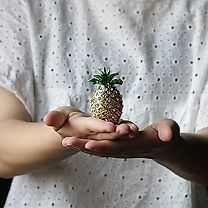 YU FENG Pineapple and Telephone Figurine Trinket Box Hinged Collectible