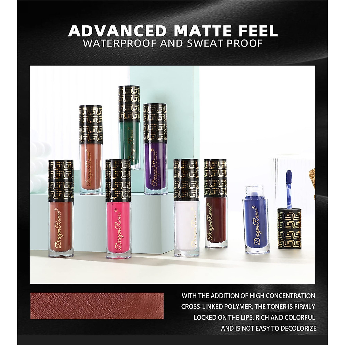 Easilydays Halloween Dark Matte Liquid Lipstick for Women, Long Lasting Waterproof Lip Gloss, Face Body Painting, Vivid Vampire Lip Stain for Masquerade, Party Goth Makeup, Cosplay (#05 Olive Green)