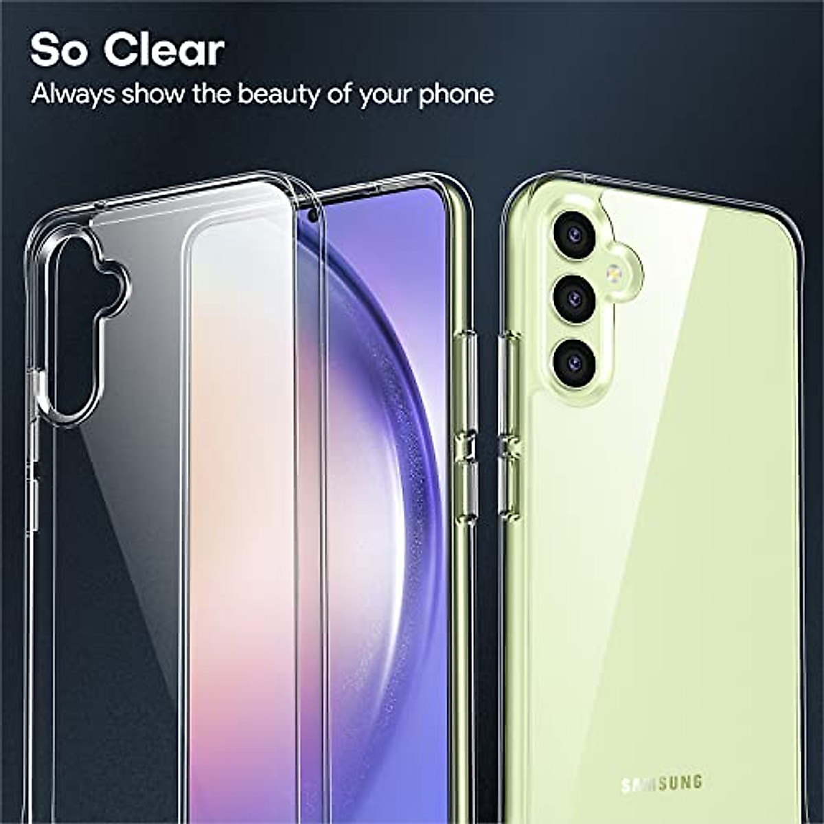 Rayboen Case for Samsung Galaxy A54 5G, Crystal Clear Designed Shockproof Protection Phone Case, Transparent Hybrid Sleek Light Durable Cover for Samsung Galaxy A54 5G