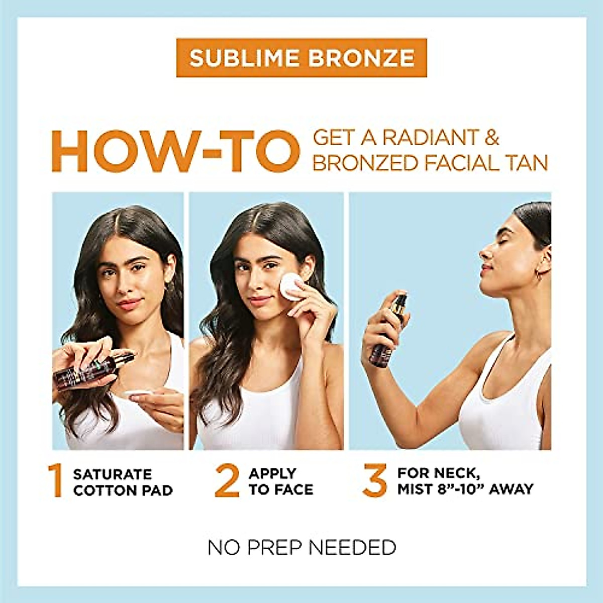 L'Oreal Paris Sublime Bronze Self Tanning Facial Mist, Water-Based Formula, Coconut Water & Vitamin E, 3 fl. Oz