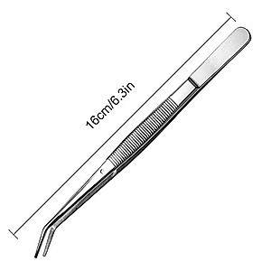 Stainless Steel Tweezers, with Curved Serrated Tip Multipurpose Tweezers Sewing Machine Tweezers Forceps for Craft Repairing