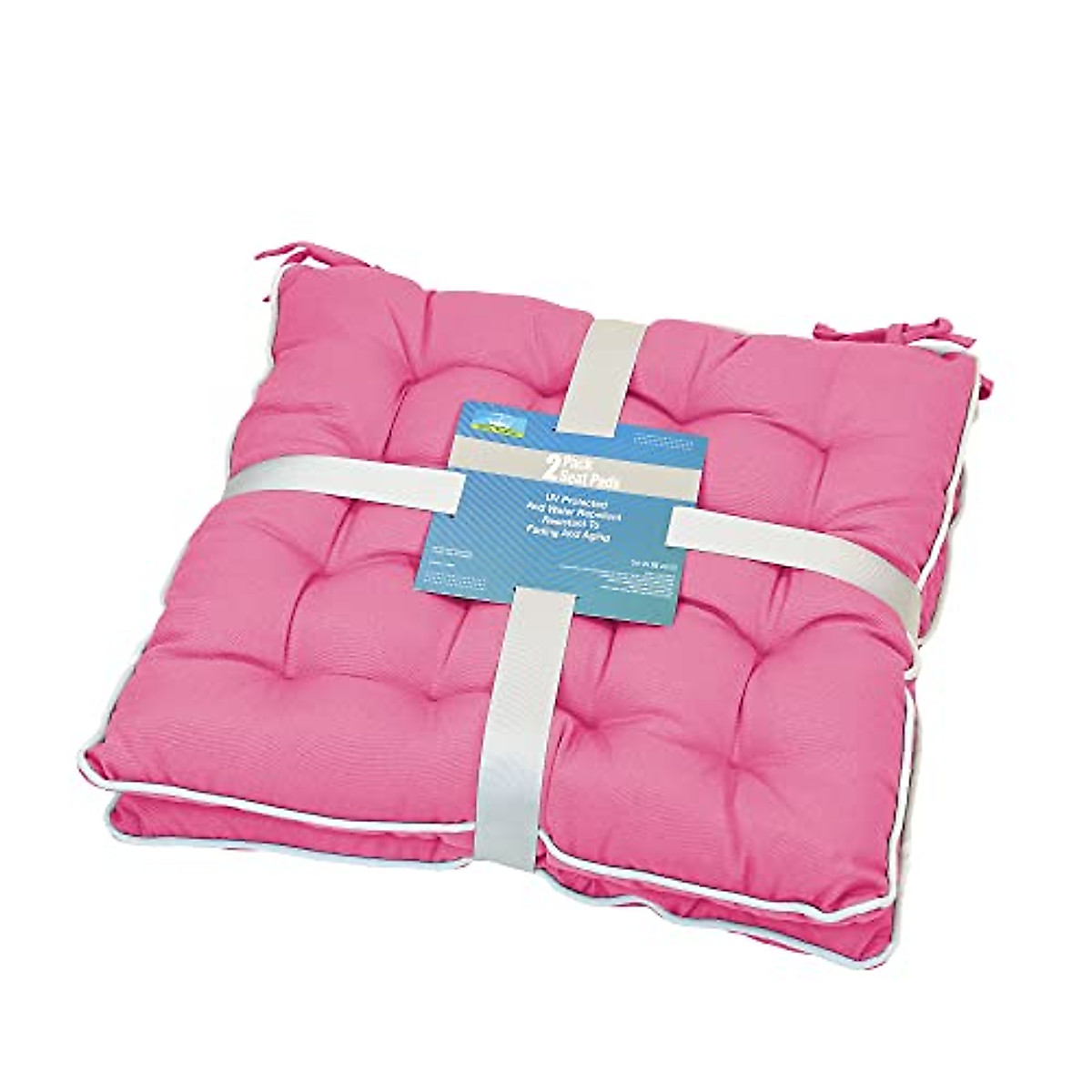 Sun-Ray Patio Premier Seat Cushion with Flame Retardant Filling, Pink 2 Count