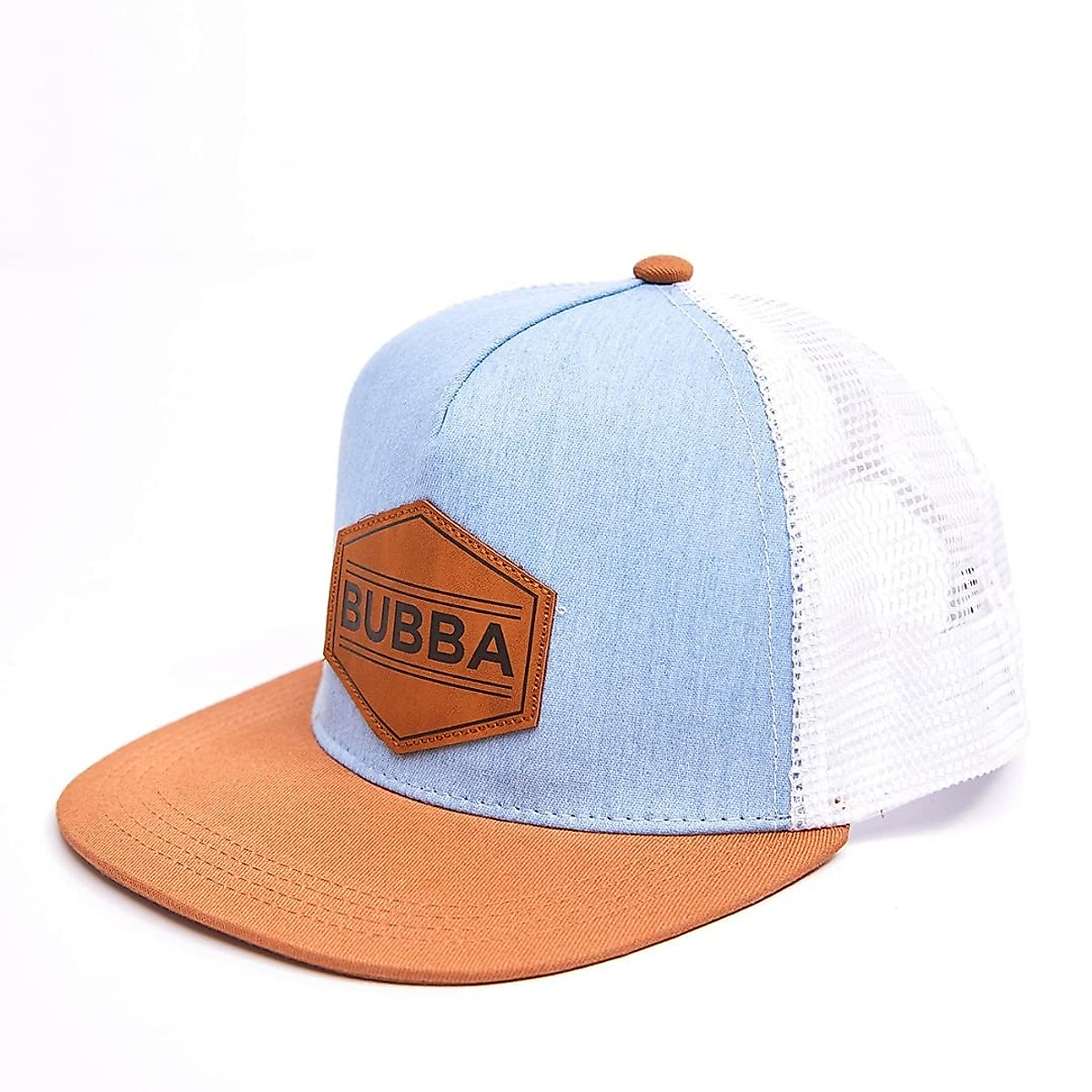 Knuckleheads Little Threads Toddler Boy Outfit/Snap Back/Baseball Hat - Baby Bubba Trucker Cap - Infant Newborn Youth Flat Brim Patch Sun Hat (M 2-5 Years, Bubba Blue)