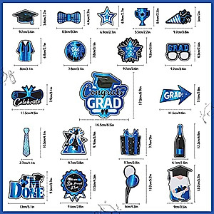 20Pcs Graduation Car Magnet Decors Class of 2023 Blue Graduation Refrigerator Magnets We are So Proud of You Graduation Magnets Stickers Grad Party Favors for Car School Office Whiteboard Home Decor