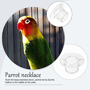 Parrot Neck Collar, Plastic -bite Collar Clear Bird Feather Protector Prevent Grab Lick Healing Safety Bird Cone Collar for Macaw Cockatoo Parrot Large