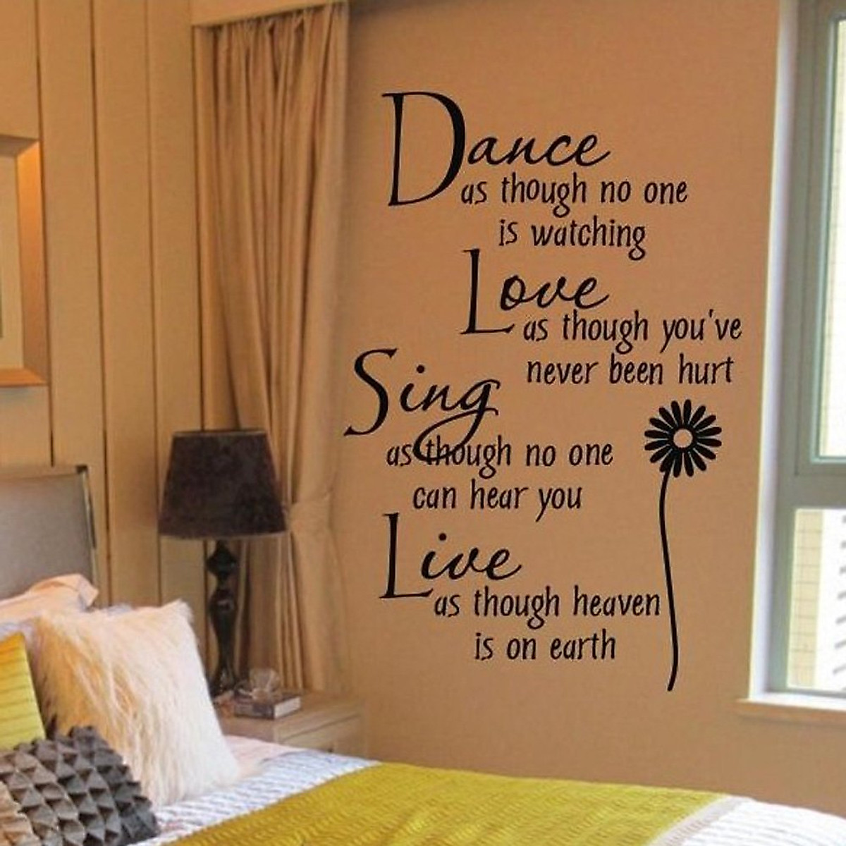 CUGBO Dance Love Sing Live Wall Decal Quotes Removable Vinyl DIY Wall Stickers Home Living Room Art Decor