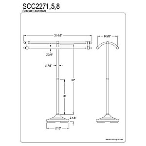 Kingston Brass SCC2278 Pedestal Round Towel-Rack, Brushed Nickel