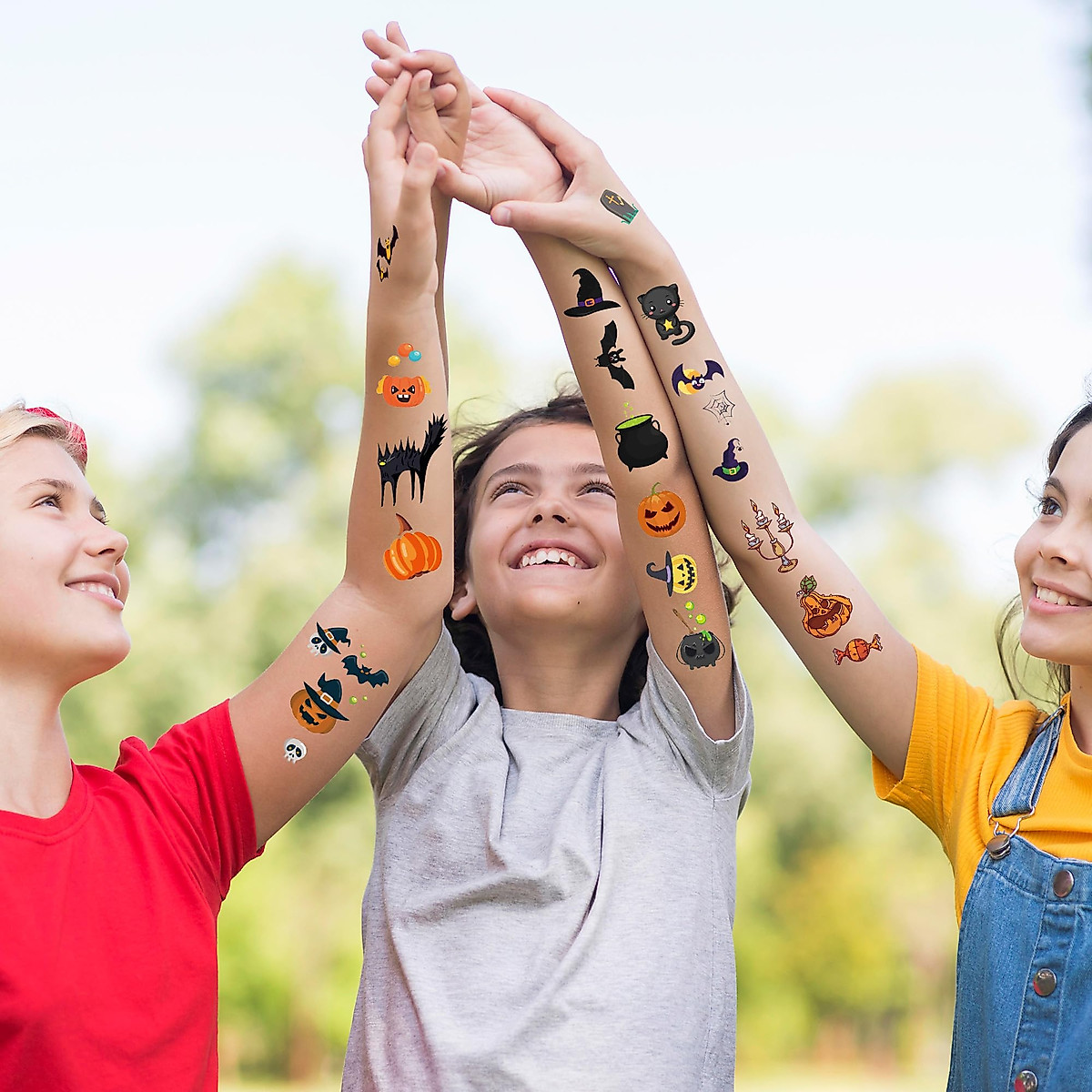 298 PCS Halloween Temporary Tattoos for Kids，Halloween Assorted Treat or Trick Halloween Fake Tattoo Stickers for Boys Girls Goody Bag Stuffers Prizes Party Favors