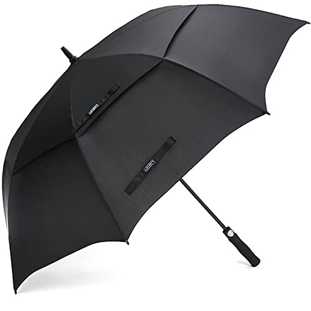 G4Free 62 Inch Automatic Open Golf Umbrella Extra Large Oversize Double Canopy Vented Windproof Waterproof Stick Umbrellas (Black)