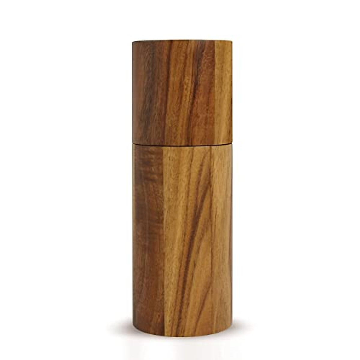 Adhoc Acacia Wood Salt or Pepper Mill - Wood Salt & Pepper Grinders with an Aroma Cap - Refillable Spice Tools - Hand Wash Kitchen Gadget - Brown, 5.5"