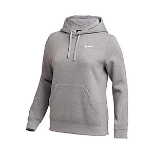 Nike Womens Pullover Fleece Hoodie (Grey, Medium)