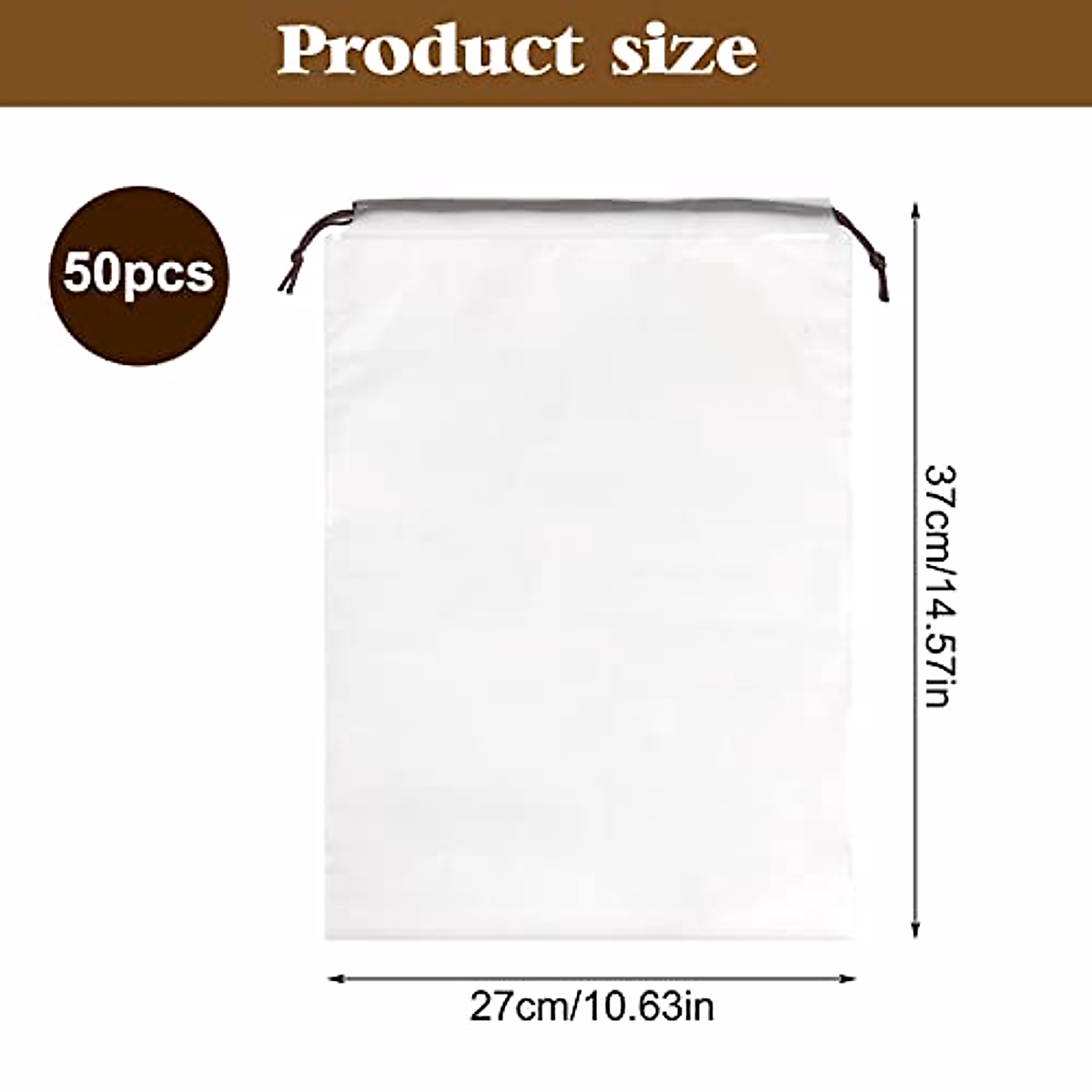 HFYZZ 50 Pieces Shoe Bags for Travel Storage Packing Portable Translucent Drawstring Shoe Bags Organizers Pouches for Men &Women, Dustproof and Waterproof