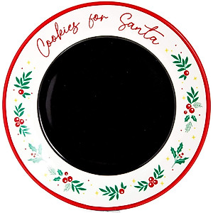 Juvale Cookies for Santa Plate Set with Milk Jar, Reindeer Treat Bowl, Chalk (4 Pieces)