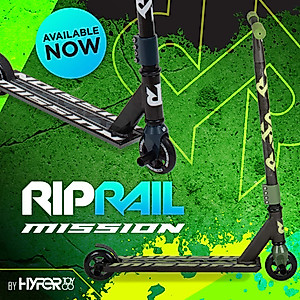 Riprail Mission Stunt Scooter for Skatepark. Pro Scooter for Kids 43" Inches and Up. Unisex Trick Scooter for All Skill Levels. Performance BMX Scooter for Beginner or Professional - Black/Blue