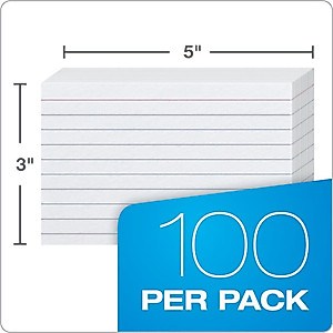 Oxford Ruled Index Cards, 3" x 5", White, 100-Pack (31)