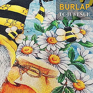 TC-JUNESUN Welcome Winter Dwarfs Garden Flag Burlap Vertical Double Sided Winter Garden Flag for Outside Farmhouse Seasonal Outdoor Flag 12x18 Inch