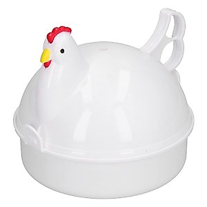 plplaaoo Microwave Egg Cooker,Egg Steamer,Chicken Shaped Eggs Boiler with 4 Eggs Capacity,4.8X5.1In Heat Resistant Microwave Egg Maker for Home Kitchen