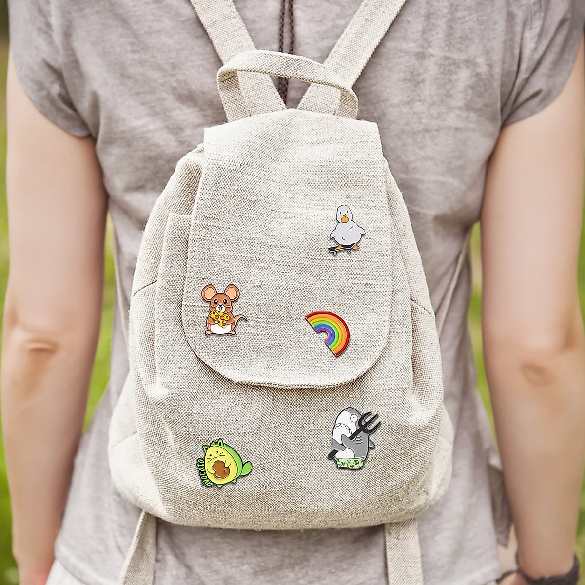 50-Pack Mixed Enamel Brooch Bulk Set,Lapel Badges, Cartoon Plant Enamel Pin Sets, Funny Button Pins Jewelry for Backpack Cloths Hats Jacket Decoration (50 PCS)