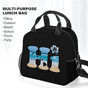 Hi Hawaii Lunch Box Leakproof Reusable Cooler Tote Bag Shoulder Handbag for Work Picnic Camping