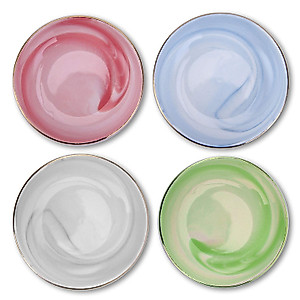 VanEnjoy 3.1 inch Colorful Marble Pattern Ceramic Soy Sauce Dipping Bowls Plates Serving Dishes Condiment Dish - Set of 4