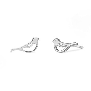 Boma Jewelry Sterling Silver Bird Stud Earrings