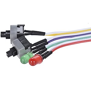 Warmstor 2 Pack Desktop Computer Case Motherboard On/Off/Reset/HDD Switch Power Cord PC Power Button Switch Power SW Cable ATX Case Front Bezel Wire with Red Green LED Indicator Light 2-Pin 27-inch