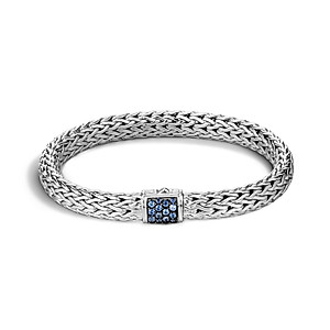 John Hardy Classic Chain 7.5MM Bracelet (Blue Sapphire Large)