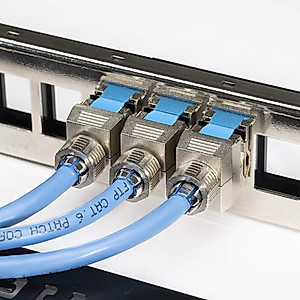 kwmobile Keystone Module Jacks - 24 Piece CAT-8 Shielded Keystone Jack RJ45 Cat 8 Ethernet Module 40 Gbit with Shielded Metal Housing