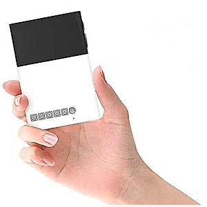 Mini Projector, Mini Stylish Home Theater Portable LED Projector HD HDMI Projector, Mini LED Projectorfor Outdoor&Indoor,US Plug,Black White