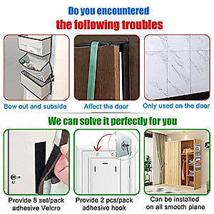 LANDBEAUTY 2 Pack 4-Shelf Hanging Shelves Over The Door Organizer Wall Mount Door Storage for Bedroom Storage Kitchen Pantry Closet Storage Cosmetics Toys Snacks Stationery Sundries etc (Grey 2 Pack)