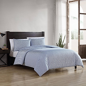 Eddie Bauer- Twin Duvet Cover Set, Cotton Bedding Set with Matching Sham(s), Casual Home Décor (Ticking Stripe Navy, Twin)