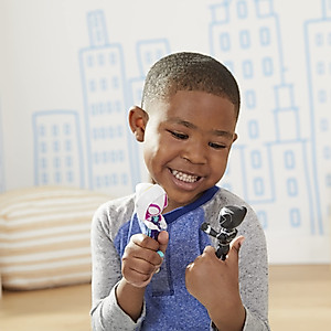 Spidey and His Amazing Friends Hero Reveal 2-Pack, Marvel Action-Figures, Mask-Flip Feature, Ghost-Spider and Black Panther, Kids Easter Gifts, 3+