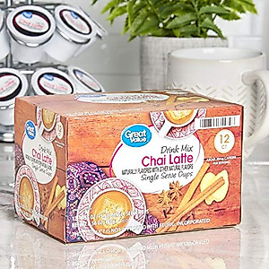 Great Value Cappuccino Coffee and Hot Drink Single Serve Pods, 12 Count (Chai Latte, Pack of 2)