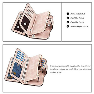 Wallets for Women Leather Clutch Phone Purse Ladies Wallet RFID Credit Card Coin Holder Bifold