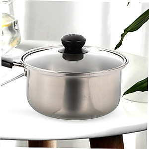 SHOWERORO 1Set Stainless Steel Handheld Soup Pot Stovetop Cooking Pot for Milk and Soup Heating Kitchen Essentials and Easy to Use